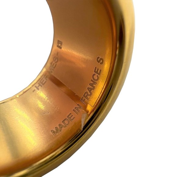 Hermes | Accessories | Hermes Olympe Gm Ring Gold Hardware H Logo Black ...